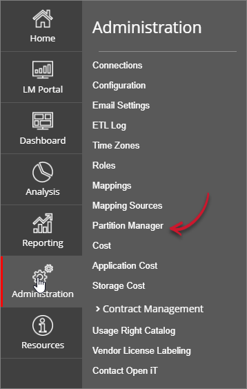 Partition Manager | Open iT Online Documentation